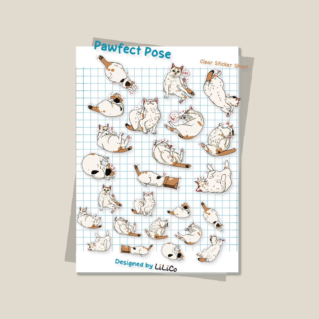 Pawfect Pose | Clear Sticker Sheet – LiLiCo Design Studio